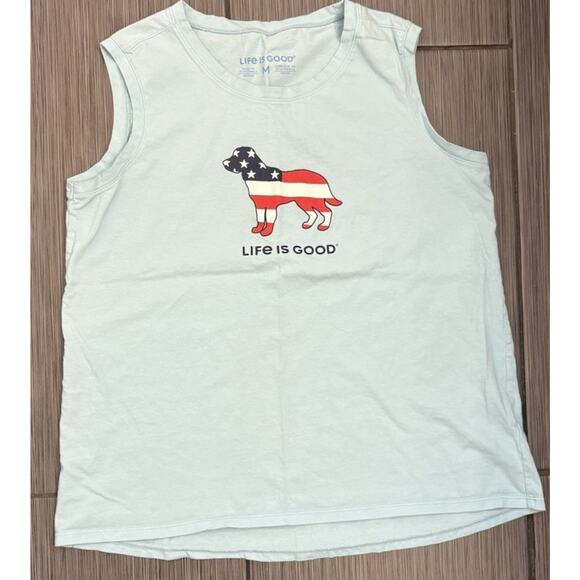 Life Is Good | Tops | Life Is Good Womens Light Blue Tank Top Size ...